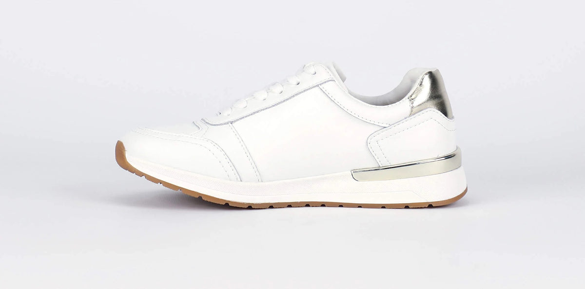 Bay Lane Glebe White Gold Trim Sneaker – Coastline Fashion